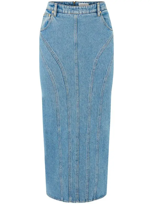 Nina Ricci Panelled Denim Midi Skirt