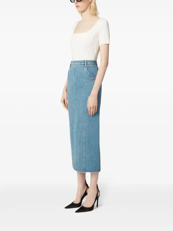 Nina Ricci Panelled Denim Midi Skirt