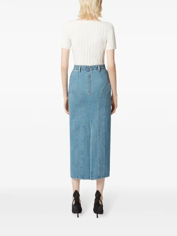 Nina Ricci Panelled Denim Midi Skirt