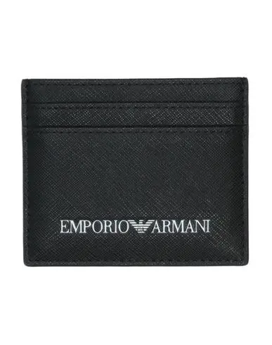 Emporio Armani Document Holder Recycled Leather - Black