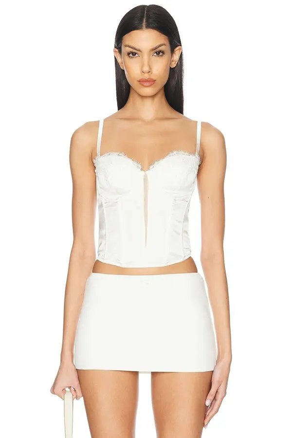 FLEUR DU MAL X Galia Lahav Beaded Iris Lace Bustier - Ivory