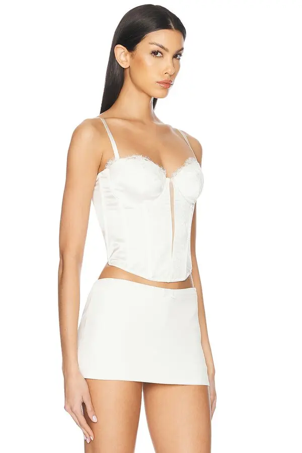FLEUR DU MAL X Galia Lahav Beaded Iris Lace Bustier - Ivory