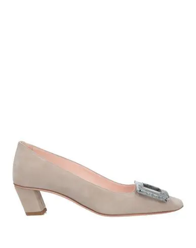 ROGER VIVIER Leather Pumps With Appliqués - Beige