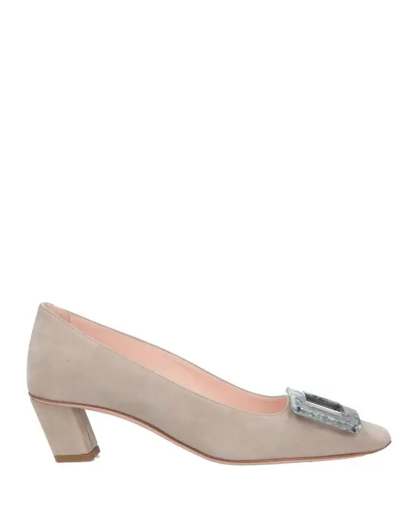 ROGER VIVIER Leather Pumps With Appliqués - Beige