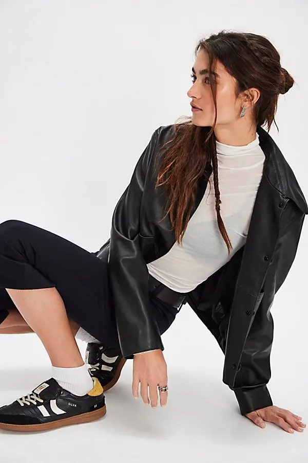 Free People Cassie Leather Jacket