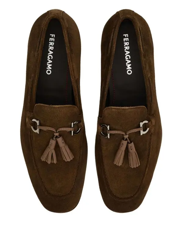 Ferragamo Brown Suede Tassel Loafers Ferragamo Men main image 3