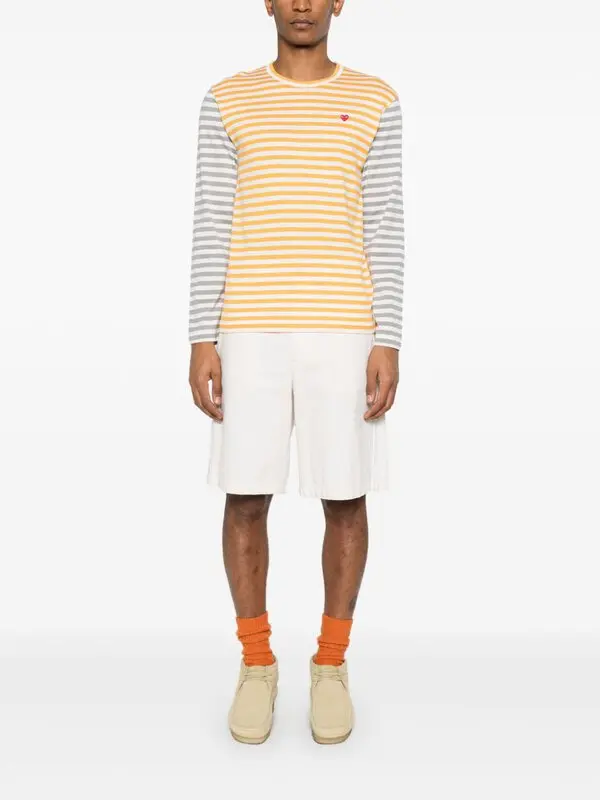 Play Comme Des Garcon Striped T-shirt - Orange