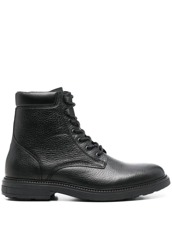 Tommy Hilfiger Pebbled-Leather Boots In Black 20% Off Editorialist