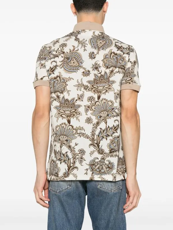 Etro Paisley-print Polo Shirt - Neutrals