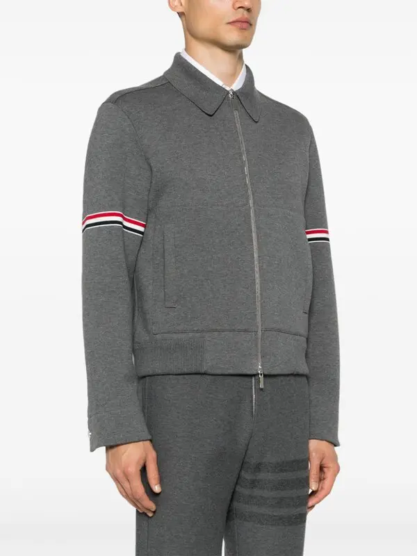 Thom Browne Rwb-stripe Zip-up Jacket