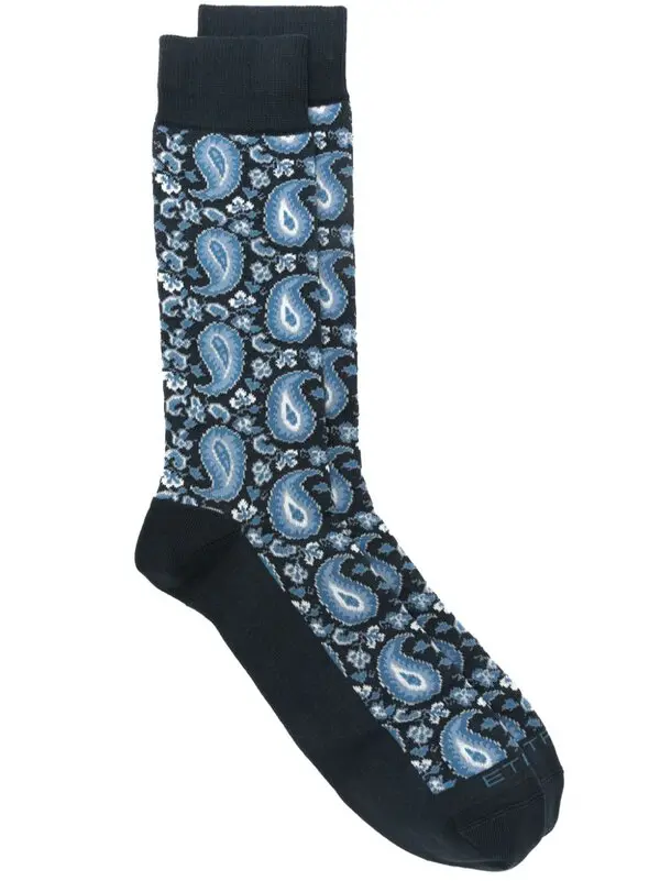 Etro Paisley-jacquard Socks - Blue