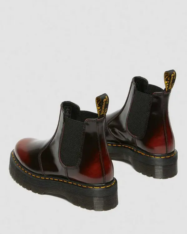 Dr. Martens 2976 Quad Arcadia Leather Platform Chelsea Boots - Red
