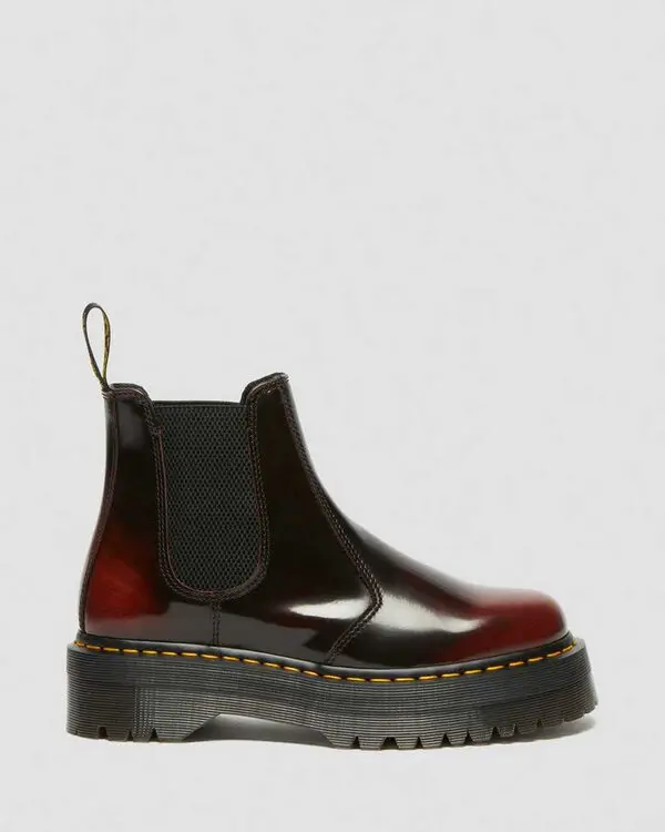 Dr. Martens 2976 Quad Arcadia Leather Platform Chelsea Boots - Red