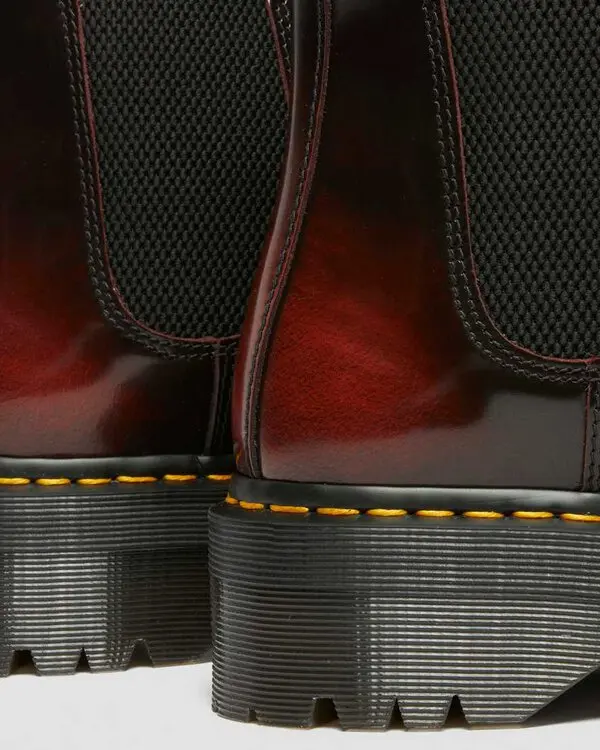 Dr. Martens 2976 Quad Arcadia Leather Platform Chelsea Boots - Red