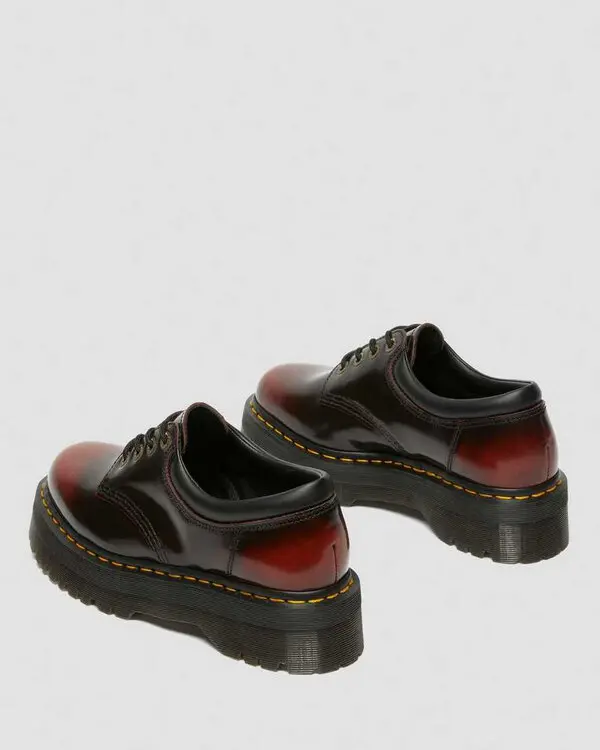 Dr. Martens 8053 Quad Arcadia Leather Platform Shoes - Red