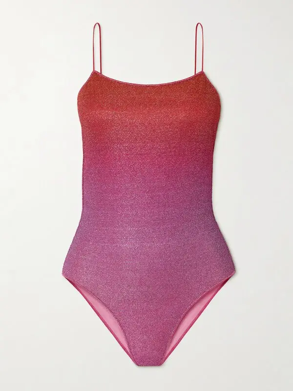 Oseree Lumière Metallic One Piece Swimsuit - Pink
