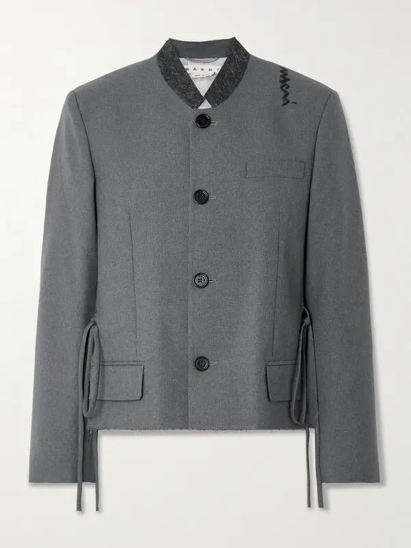Marni Wool Jacket With Embroidery And Felt Trim
