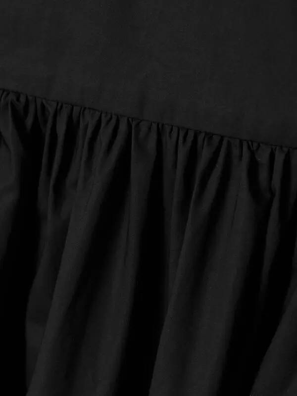 Matteau Gathered Organic Cotton-poplin Midi Dress - Black