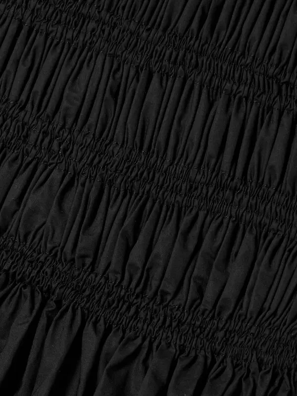 Matteau Shirred Organic Cotton-poplin Mini Dress - Black