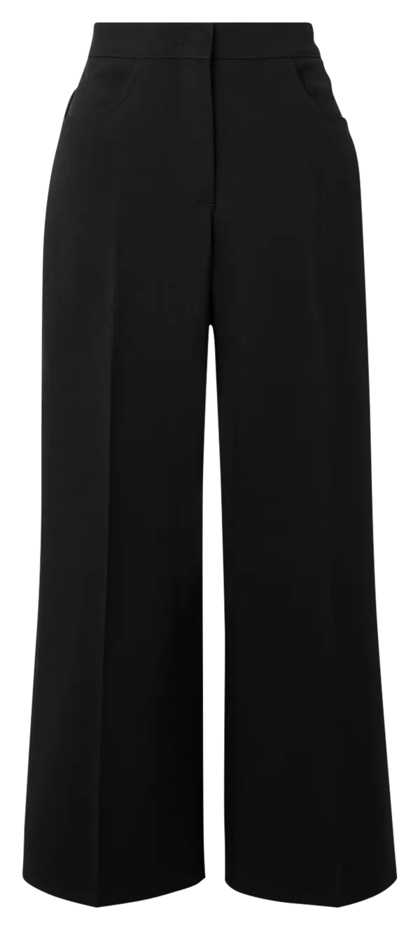 JIL SANDER Cropped Flared Wool-crepe Pants