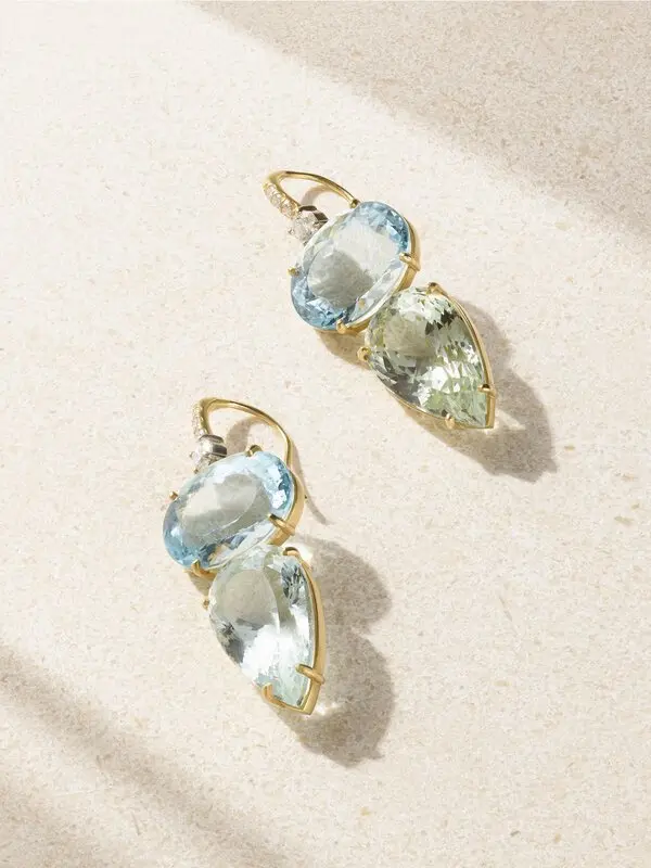 Irene Neuwirth Gemmy Gem 18-karat Aquamarine And Diamond Earrings - Gold