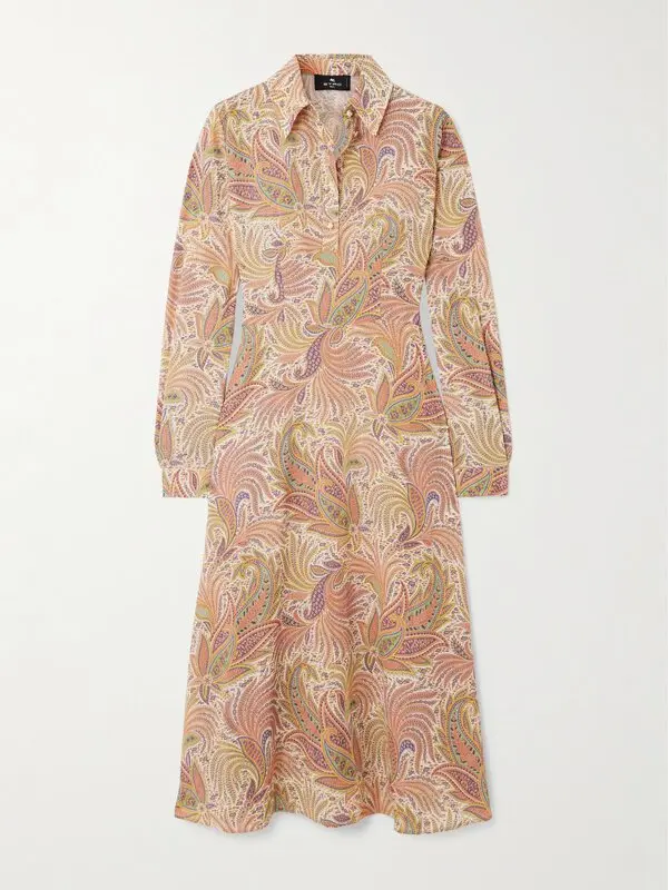 Etro Printed Stretch-crepe Midi Dress