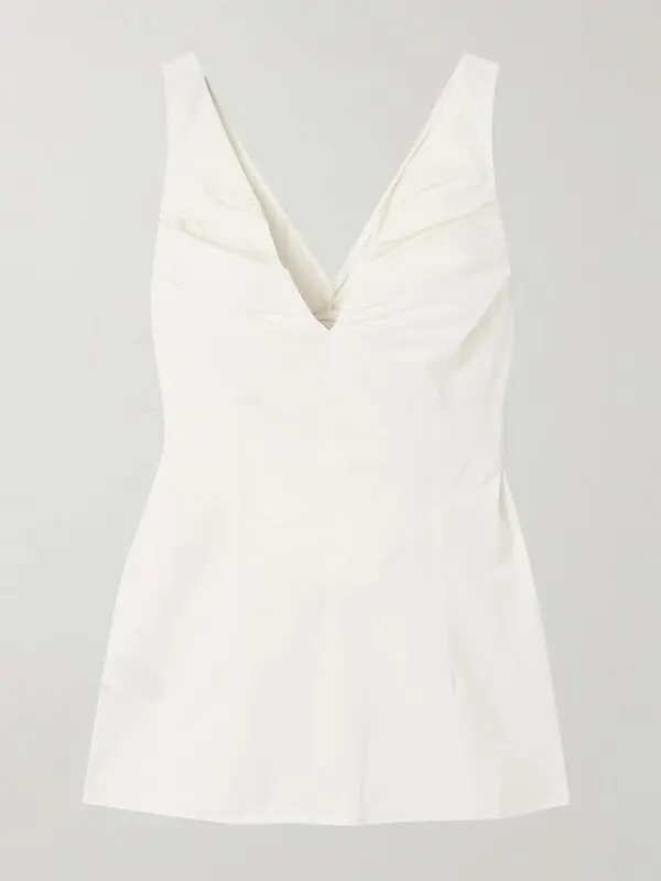 Faithfull The Brand Gathered Cotton-poplin Tank