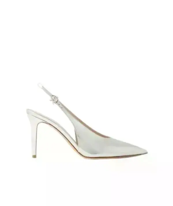 GIANVITO ROSSI Robbie Metallic Leather Slingback Pumps