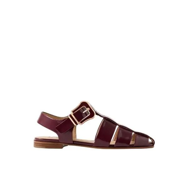 Gabriela Hearst Zoey Patent-leather Sandals - Burgundy