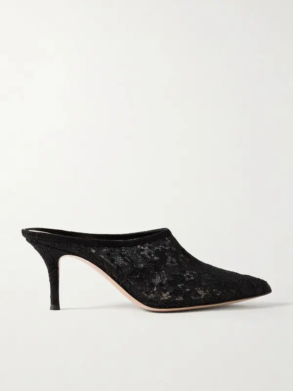 GIANVITO ROSSI 70mm Corded Lace Mules