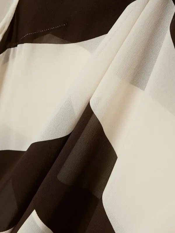Esse Studios Striped Silk-Chiffon Maxi Dress - Brown | Editorialist