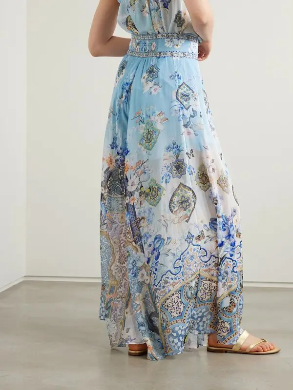 Camilla Al Manial Palace Printed Wide Leg Pants - Blue