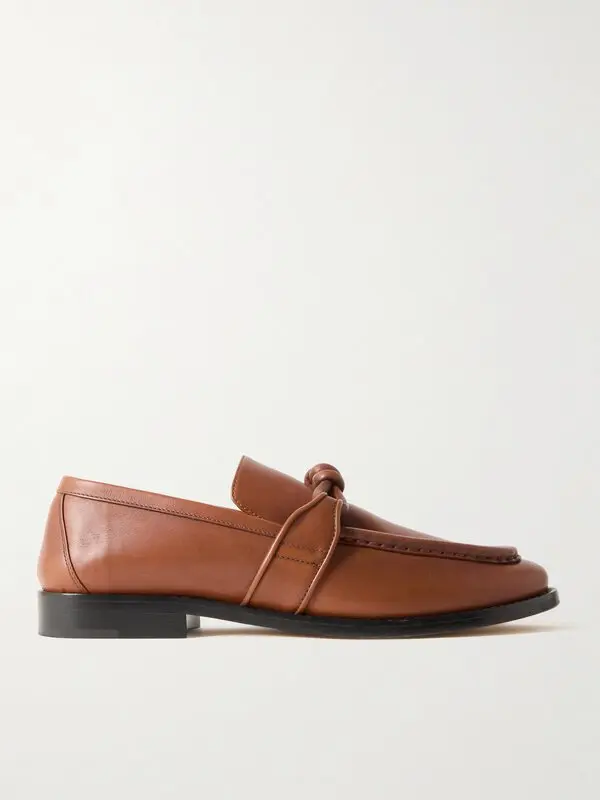 Bottega Veneta Astaire Knotted Leather Loafers - Brown