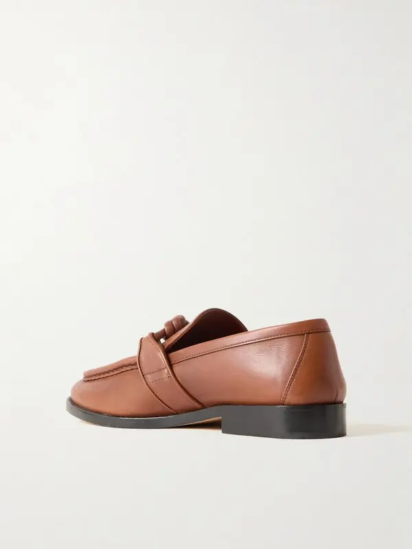 Bottega Veneta Astaire Knotted Leather Loafers - Brown