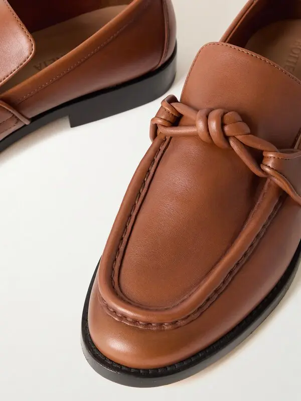 Bottega Veneta Astaire Knotted Leather Loafers - Brown