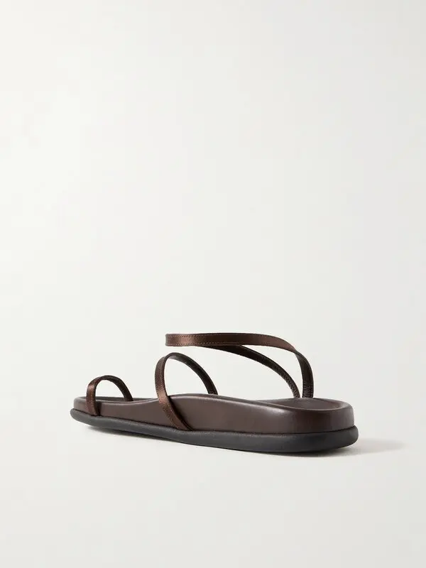 ANCIENT GREEK SANDALS Eleftheria Satin Sandals - Brown