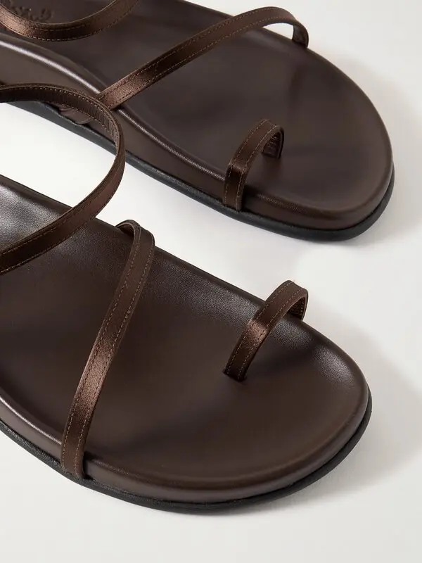 ANCIENT GREEK SANDALS Eleftheria Satin Sandals - Brown