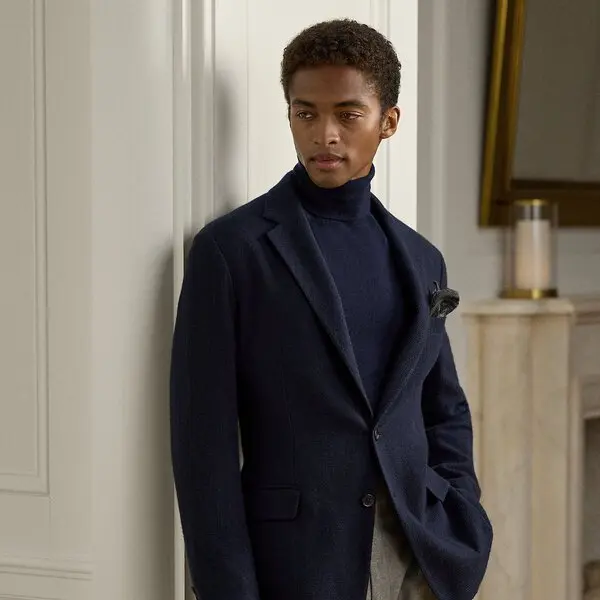 Ralph Lauren Hadley Hand-tailored Cashmere Jacket - Navy