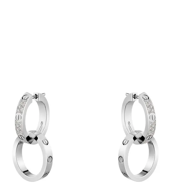 Cartier Love Double Hoop Earrings - White