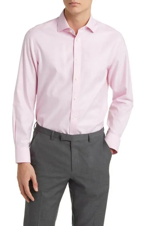 CHARLES TYRWHITT Non-iron Twill Cutaway Slim Fit Shirt Single Cuff - Pink