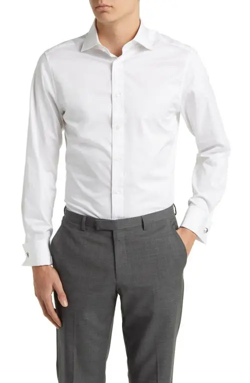 CHARLES TYRWHITT Luxury Twill Slim Fit Shirt Double Cuff