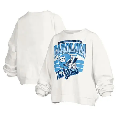 PRESSBOX North Carolina Tar Heels Janice Retro Logo Oversized Pullover Sweatshirt