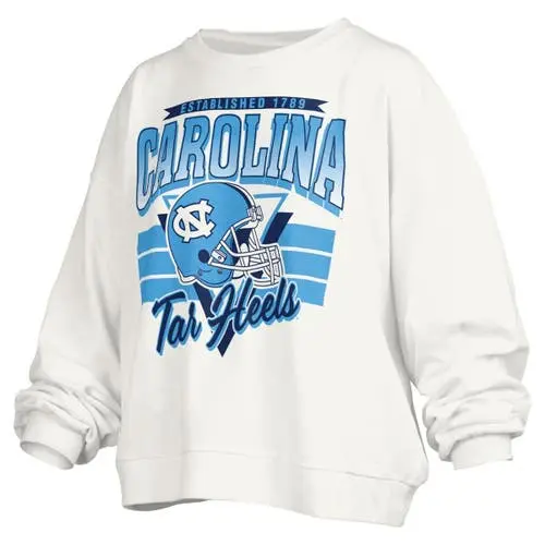 PRESSBOX North Carolina Tar Heels Janice Retro Logo Oversized Pullover Sweatshirt