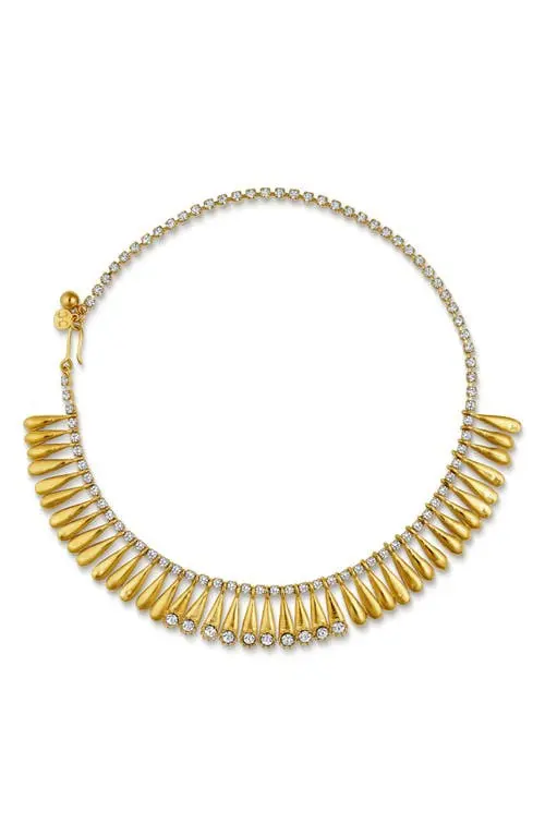 CHRISTINA CARUSO Crystal Fringe Collar Necklace - 14k Gold