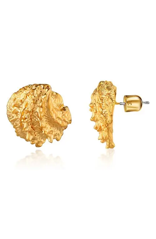 CHRISTINA CARUSO Small Shell Stud Earrings - 14k Gold