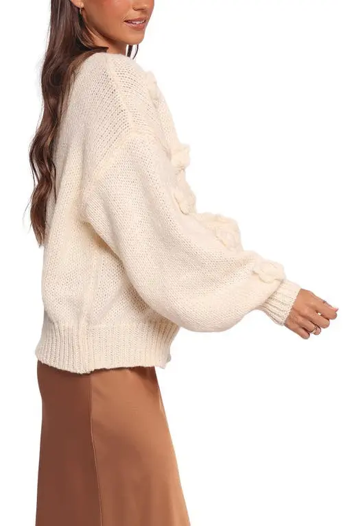 PETAL & PUP Doralee Rose Cardigan - Cream