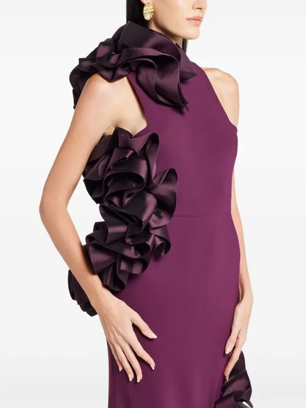 GRETA CONSTANTINE Ruffled-appliqué Gown