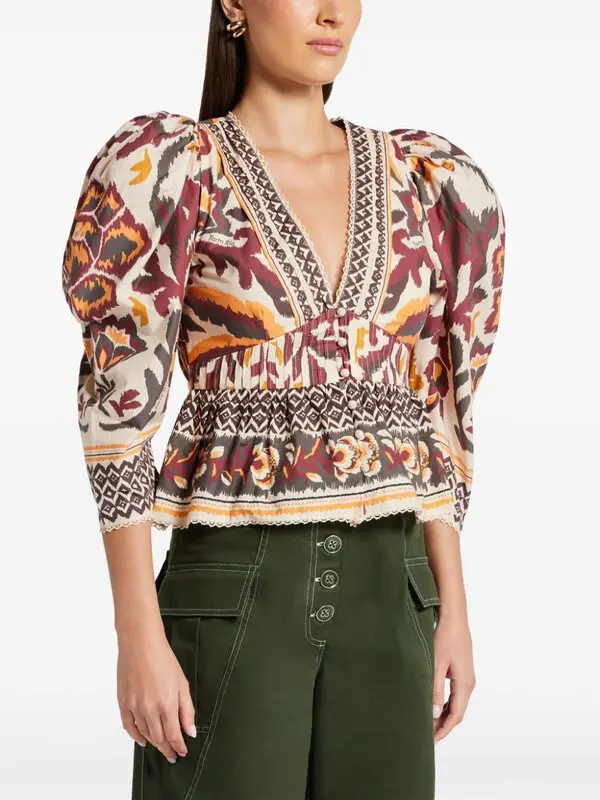 Farm Rio Puff Sleeves Blouse