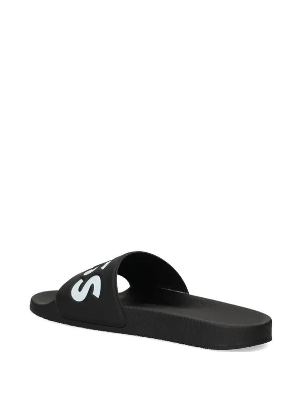 BOSS Italian-made Slides With Bold Logo Detailing - Black
