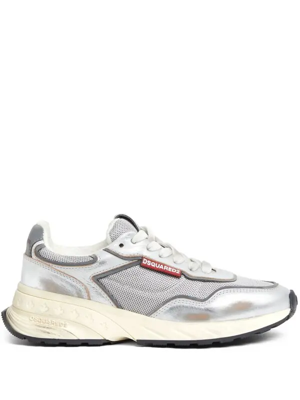 Dsquared2 Distressed Finish Lace-up Sneakers - Grey